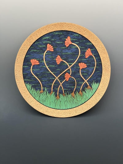 Ralph Buschbacher, Artist, Sea Lilies Plate, ADC Fine Art, Mixed Media ...