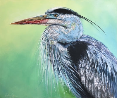 Shelley van Gilse, artist, KIWI BLUE, ADC Fine Art, mixed media ...