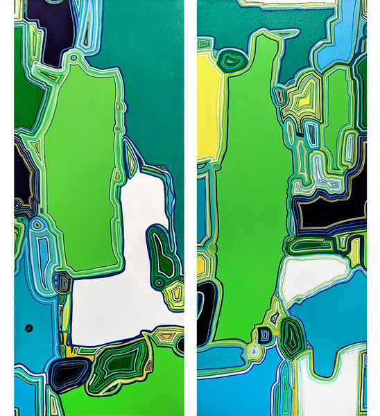 Mikee Huber, artist, The Left vs. The Right, ADC Fine Art, painting ...
