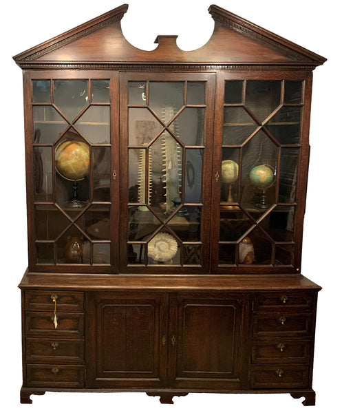 Brian Gibson Design, Georgian Oak Breakfront Bookcase With ...